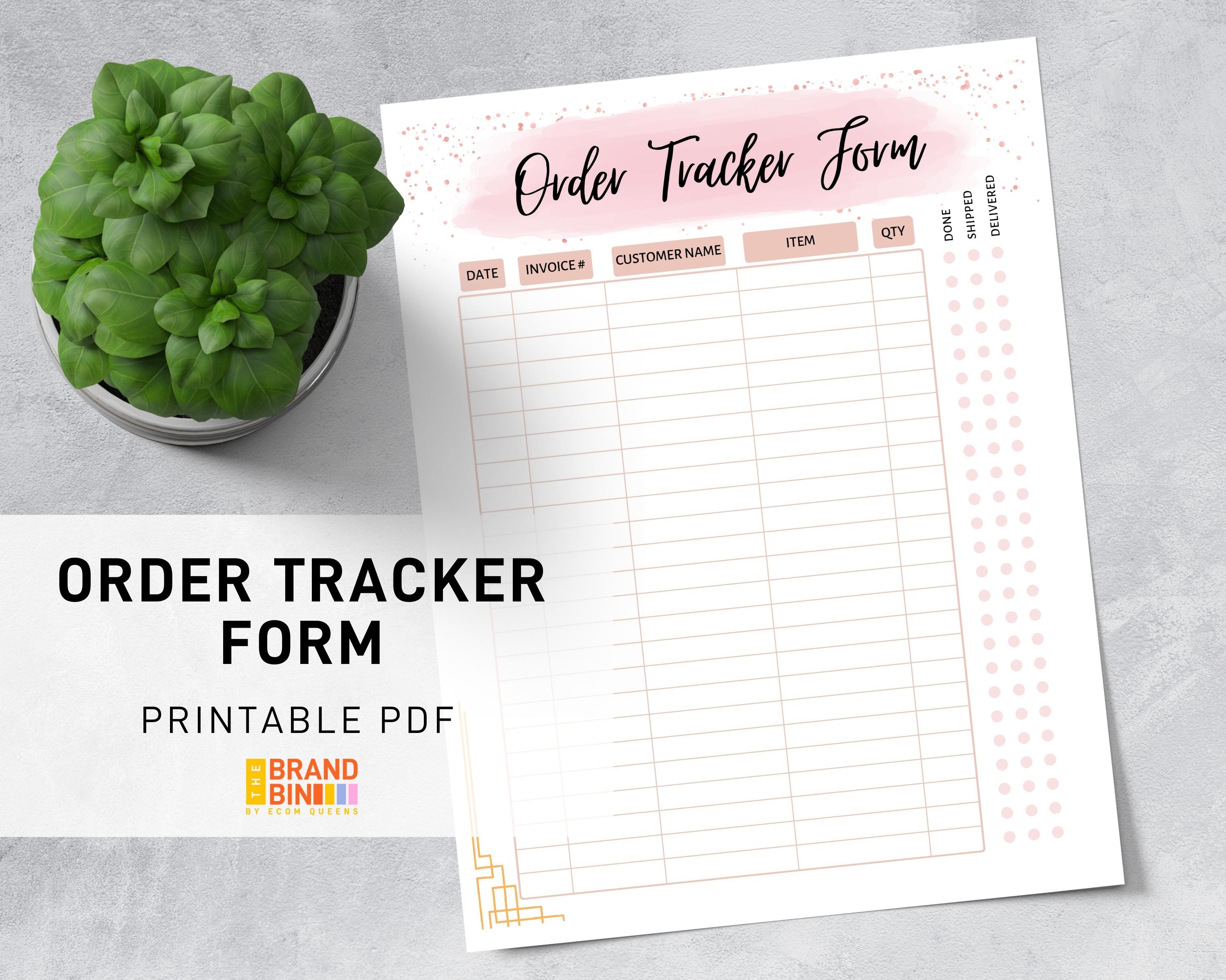 Order Tracker Form Printable – The Brand Bin